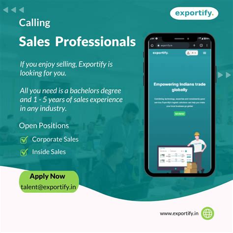 Exportify On Linkedin Mumbai Sales Salescareers Jobalert Insidesales Hiring