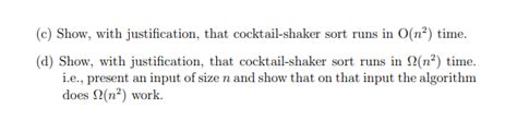 Solved 2 20 Pts Cocktail Shaker Sort Is A Variant Of