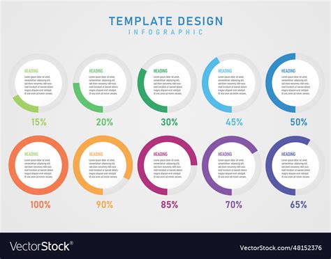 Circle Percentage Template 002 Royalty Free Vector Image