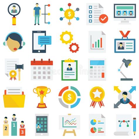 Project Management Colored Vector Icons Set Every Single Icons Can Be