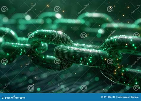 Chain Of Network Connections Block Chain Concept Digital Security Chain Link Concept Stock