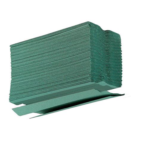 C Fold Hand Towels 1 Ply Green Hand Towels Individual Washroom