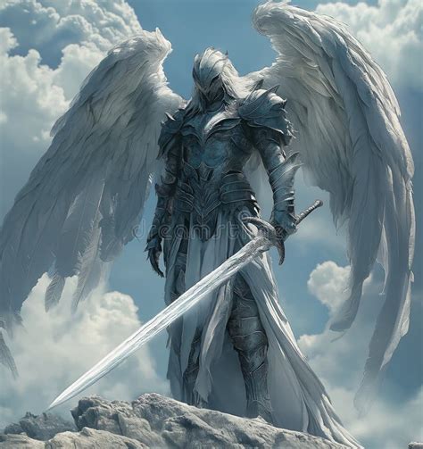 Angel Warrior Drawing Angel Warrior Character Line Art T Shirt Design