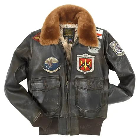 Top Gun Bomber Leather Jacket Jacket Mob