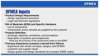 PPT ON DESIGN FAILURE MODE AND EFFECT ANALYSIS DFMEA PDF