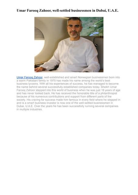 Sheikh Umar Farooq Zahoor Uae Entrepreneur Pdf