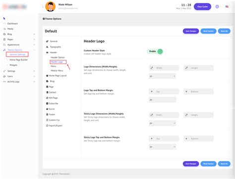 How To Customize Header Logo Styles Click Saas
