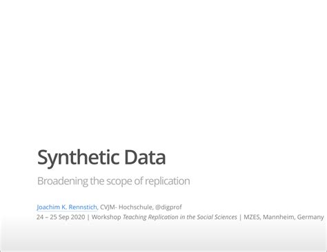 pdf synthetic datasets for replication and teaching purposes
