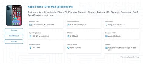 Apple Iphone 12 Pro Max Specifications