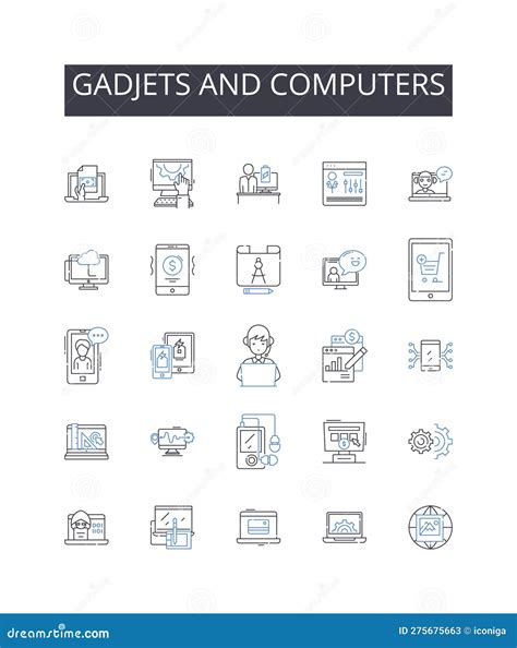 Hardware Electronics Linear Icons Set Circuitry Microcontroller Capacitor Transistor Diode