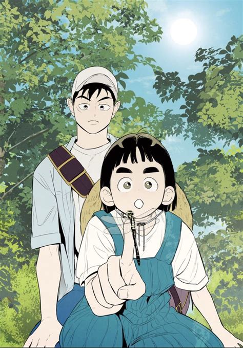 An Image Of Two People In The Woods With One Pointing At The Camera And The Other Pointing