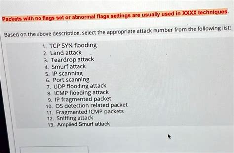 Packets With No Flags Set Or Abnormal Flags Settings Are Usually Used