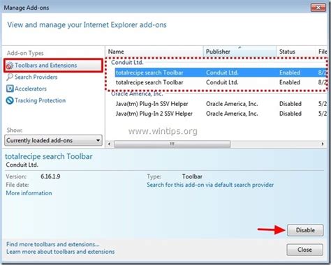 Remove TotalRecipe Social Search Toolbar WinTips Org