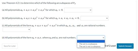 use theorem 4 2 1 to determine which of the following