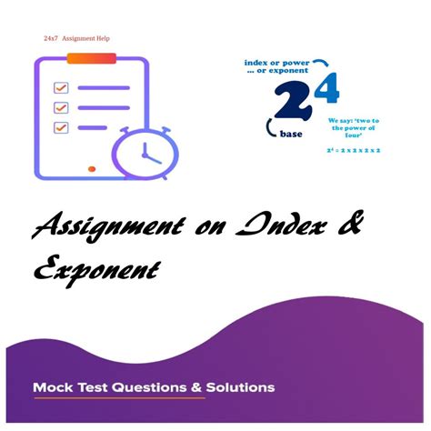 Assignment On Index And Exponent Teacha