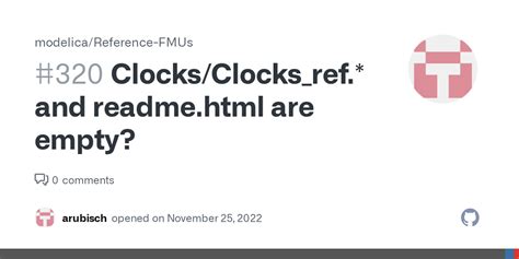 Clocksclocksref And Readmehtml Are Empty · Issue 320 · Modelicareference Fmus · Github