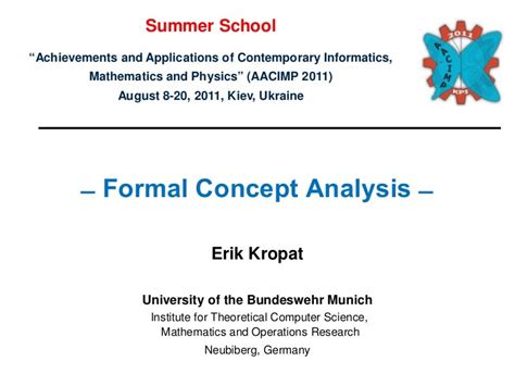 Formal Concept Analysis
