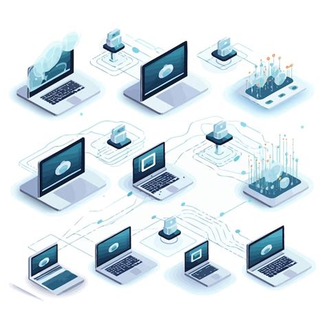 Premium Vector Websitedatatransfericonsetwithlaptops Vector