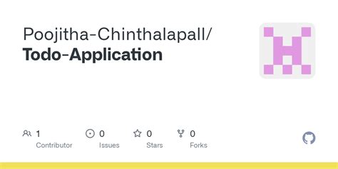 GitHub Poojitha Chinthalapall Todo Application