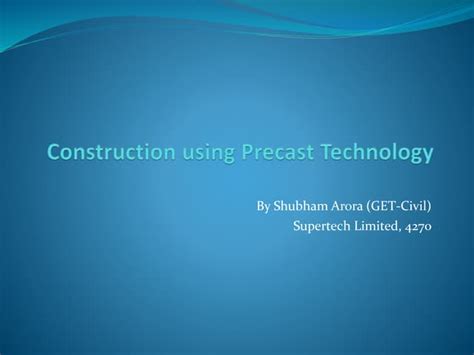 Erection Of Structural Components In Precast Constructions Pptx
