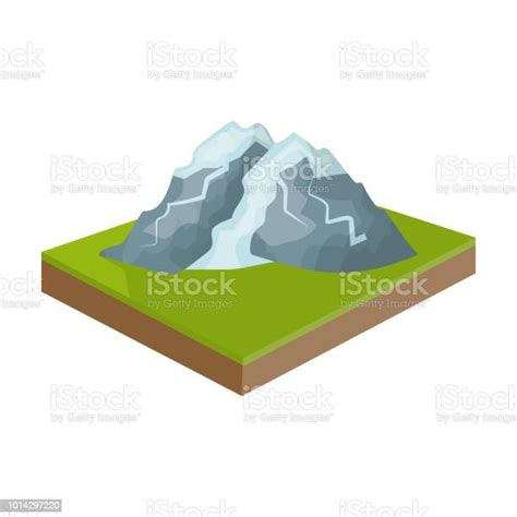 산 바위 및 조 경입니다 구호와 산 만화 스타일 아이소메트릭 벡터 기호 재고 일러스트 웹에서 아이콘을 단일 0명에 대한 스톡 벡터 아트 및 기타 이미지 Istock