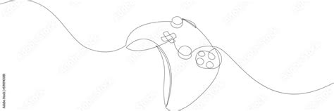 Single Continuous Line Drawing Of Game Controller Gamepad One Line Art Vector Illustration