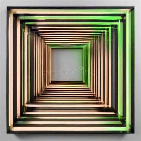Dynamic 3d Composition Featuring Vibrant Green Neon Lines Pulsating And