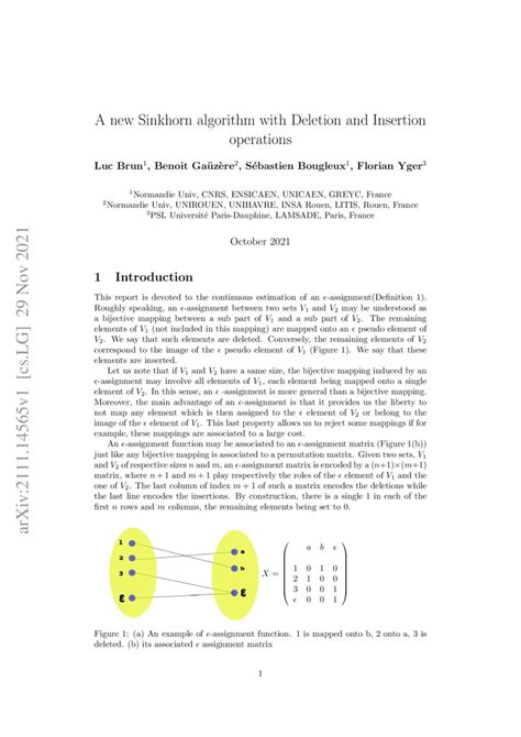 a new sinkhorn algorithm with deletion and insertion operations deepai