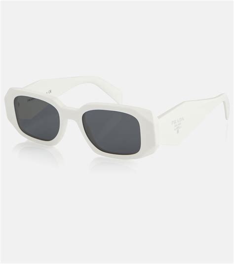 Square Acetate Sunglasses In White Prada Mytheresa