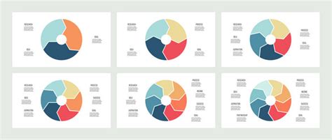 Pie Charts Set D Render Circular Royalty Free Vector Image