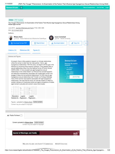 Pdf The Cougar Phenomenon An Examination Of The Factors That