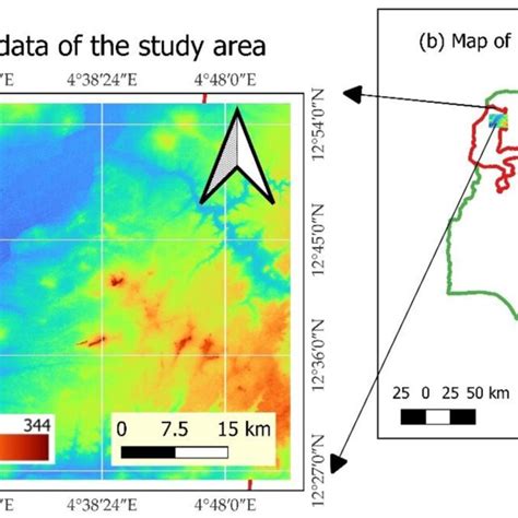 Study Area A Study Area Showing The Elevation Data Based On SRTM Download Scientific Diagram