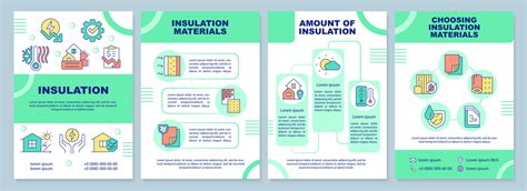 Building Insulation Brochure Template Thermal Management Leaflet Design With Linear Icons