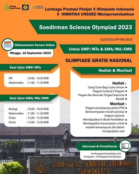 Soedirman Science Olympiad 2023 Lembaga Prestasi Pelajar
