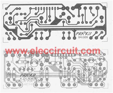 Audio Mixer Circuit Diagram With Pcb Layout