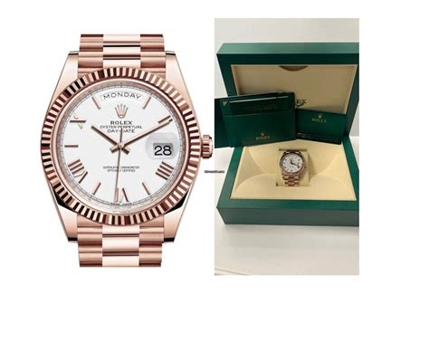 Rolex Everose Gold Day Date 40 Watch Fluted Bezel White For 45000