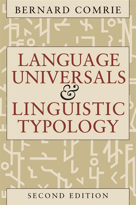 Language Universals And Linguistic Typology Syntax And Morphology Comrie Bernard