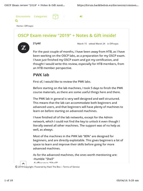 htb oscp review pdf penetration test computer security