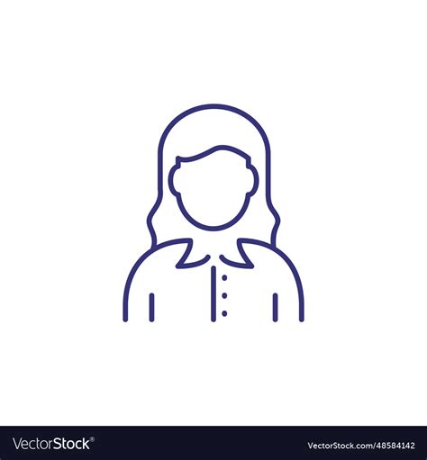 Manager Line Icon Female Office Worker Royalty Free Vector