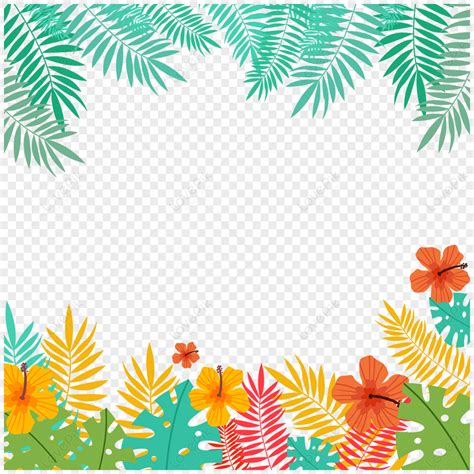 다채로운 여름 일러스트 식물 테두리 나비 무궁화플로라배너 Png 일러스트 무료 다운로드 Lovepik