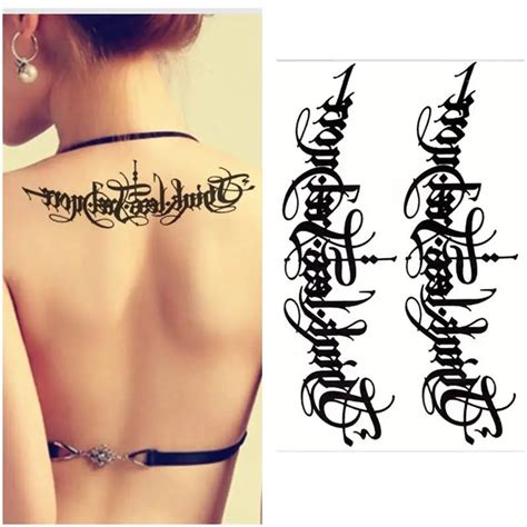 Fashion Arabic Tattoo Lettering Arm Tattoo Sex Women Men Art Body Tattoos Flash Henna Fake Body