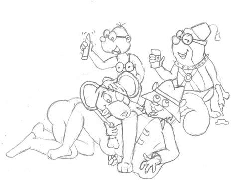 Rule 34 Crossover Danger Mouse Mole Animal Monochrome Morocco Mole