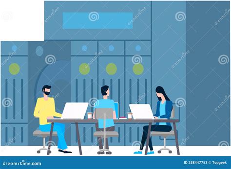 Web Hosting And Administrators In Virtual Server Room Datacenter And