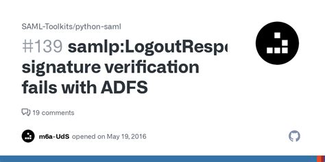 Samlplogoutresponse Signature Verification Fails With Adfs · Issue