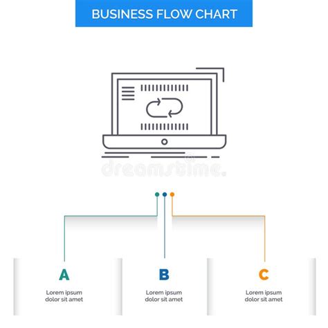 Communication Connection Link Sync Synchronization Business Flow Chart Design With 3 Steps