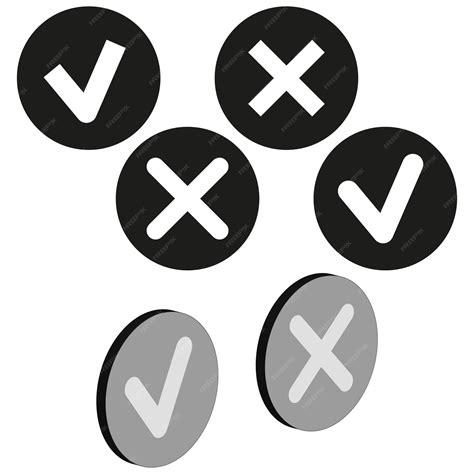 Premium Vector Check And Cross Marks Icon Set Approval And Rejection Symbols Vector