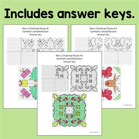 Christmas Symmetry And Reflection Coordinate Plane Mystery Graphing Pictures Made By Teachers