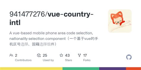 GitHub Vue Country Intl A Vue Based Mobile Phone Area Code Selection Nationality