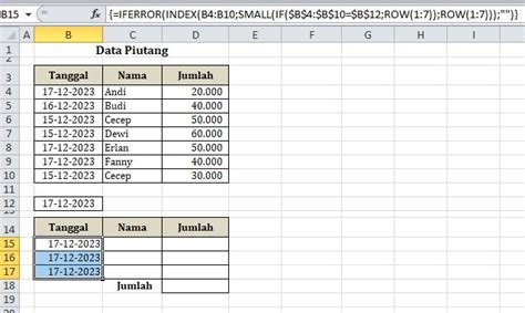 Tutorial Lengkap Cara Memfilter Data Piutang Berdasarkan Tanggal Transaksinya Di Excel Depot Excel