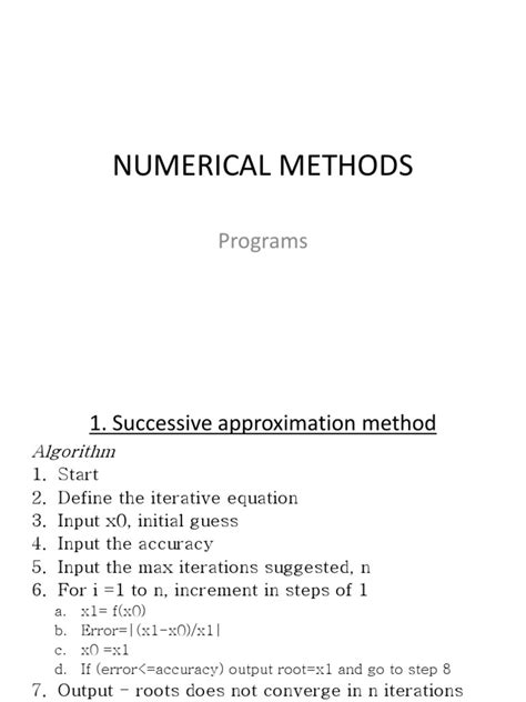 Numerical Methods Pdf Numerical Analysis Algorithms And Data